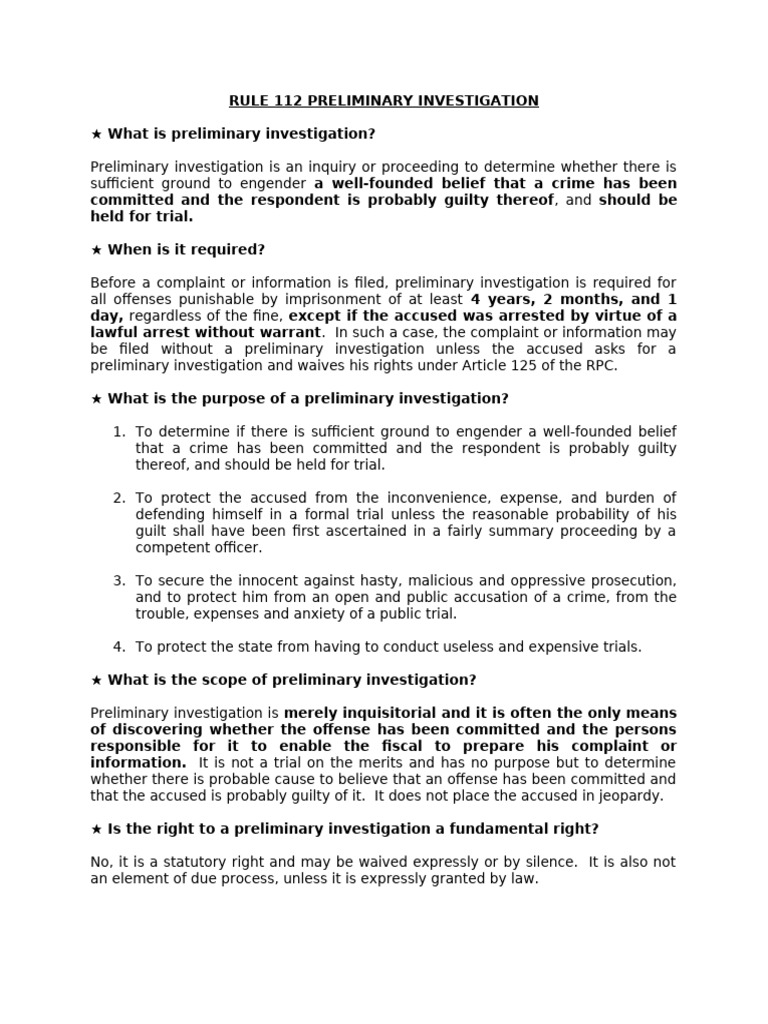 Understanding Preliminary Investigations | PDF | Arrest | Prosecutor