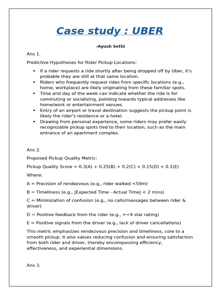 UBER Solutions | PDF | Performance Indicator | Business