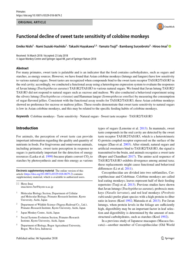 Nishi 2018 | PDF | Taste | Sugar