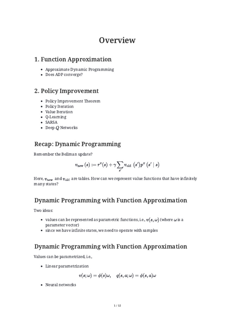 Understanding Approximate Dynamic Programming | PDF | Dynamic Programming | Mathematical ...