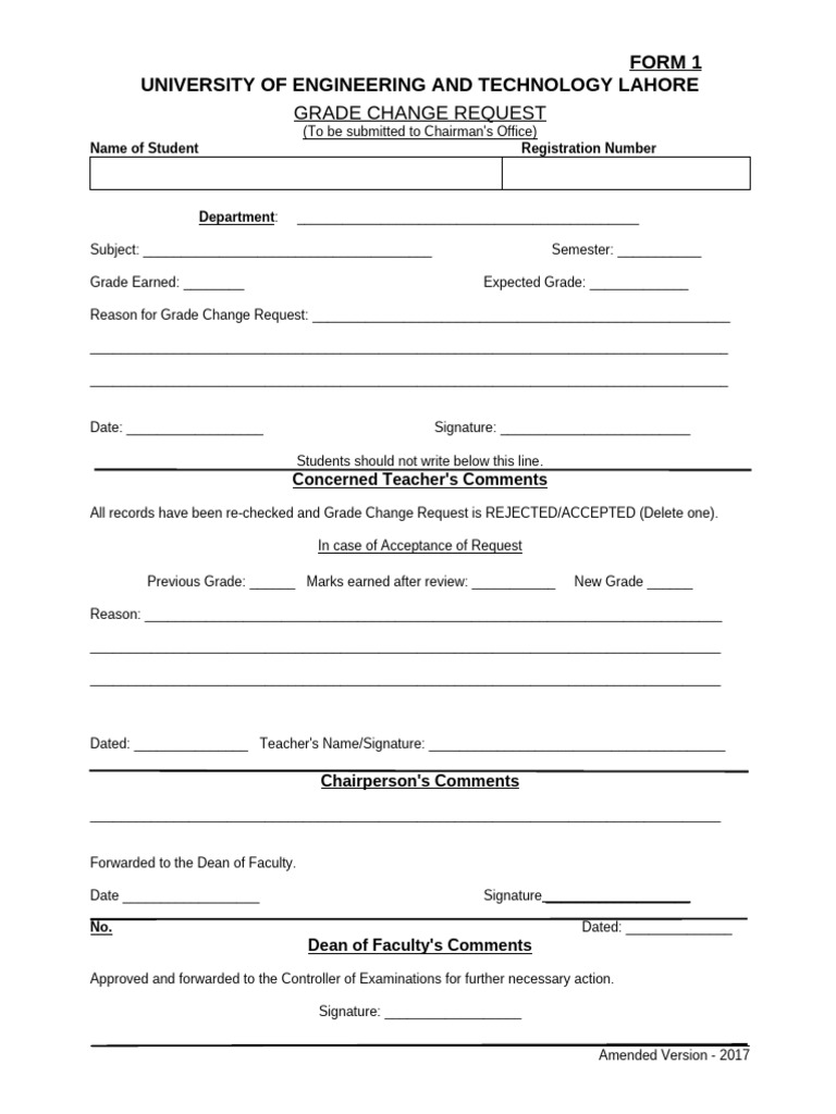 Grade Change Request | PDF
