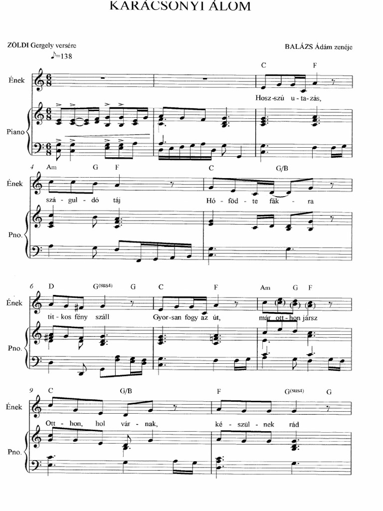 Balázs Ádám Karácsonyi Álom Zongorakíséret | PDF