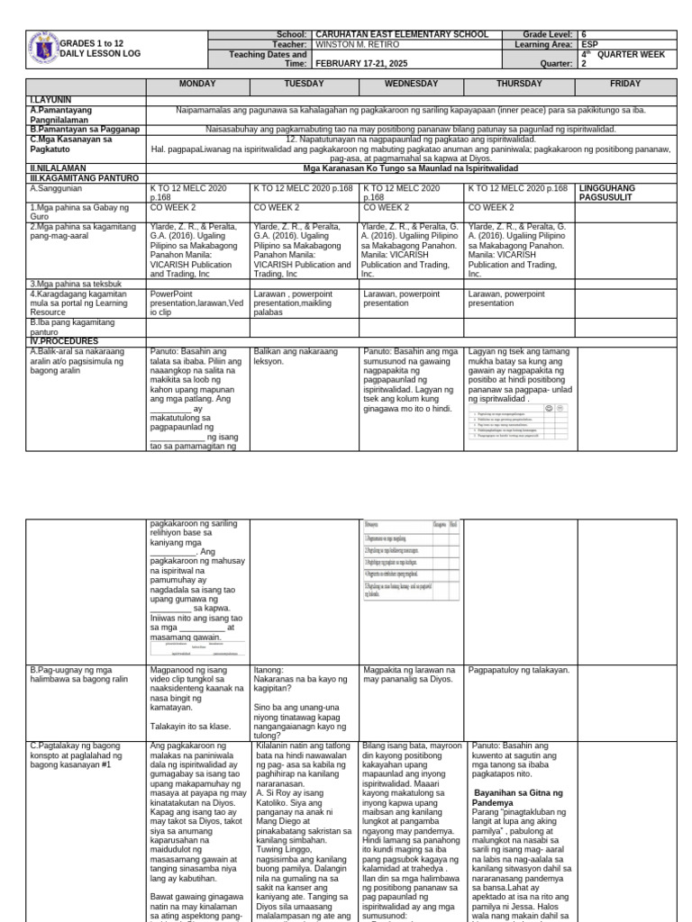 DLL_G6-ESP_Q4_W2 | PDF