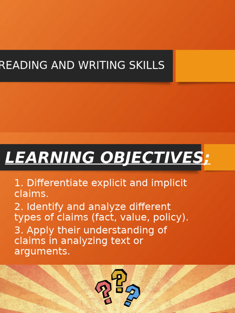 Week 6 Explicit Implicit Claims | PDF