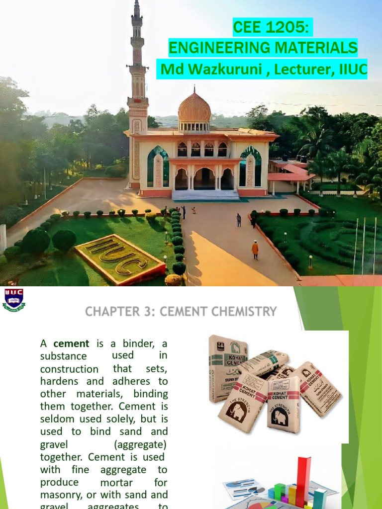 Ce 1205 Chapter-03 Cement Chemistry Engineering Materials | PDF ...