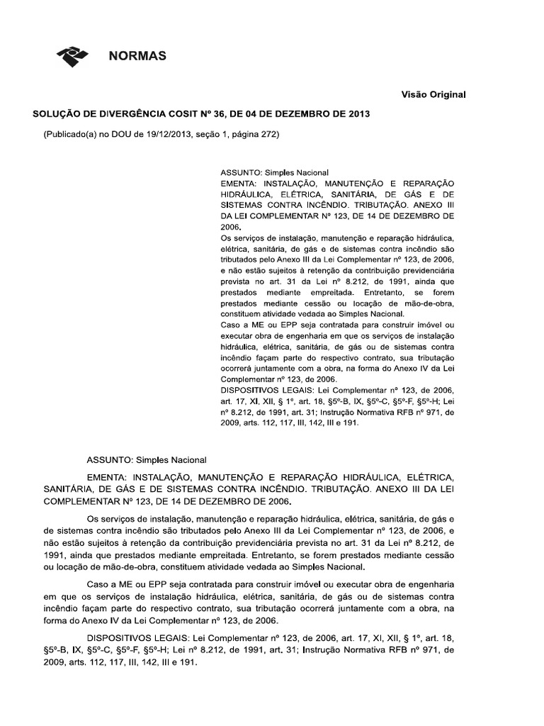 SD 36 de 2013 - Anexo Iii - Instalacoes Hidraulicas Sanitarias e de Gas | PDF