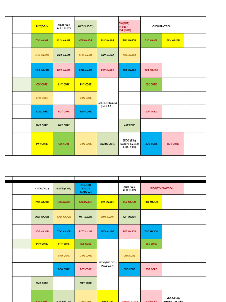 Science Stream Class Timetable 2024 | PDF