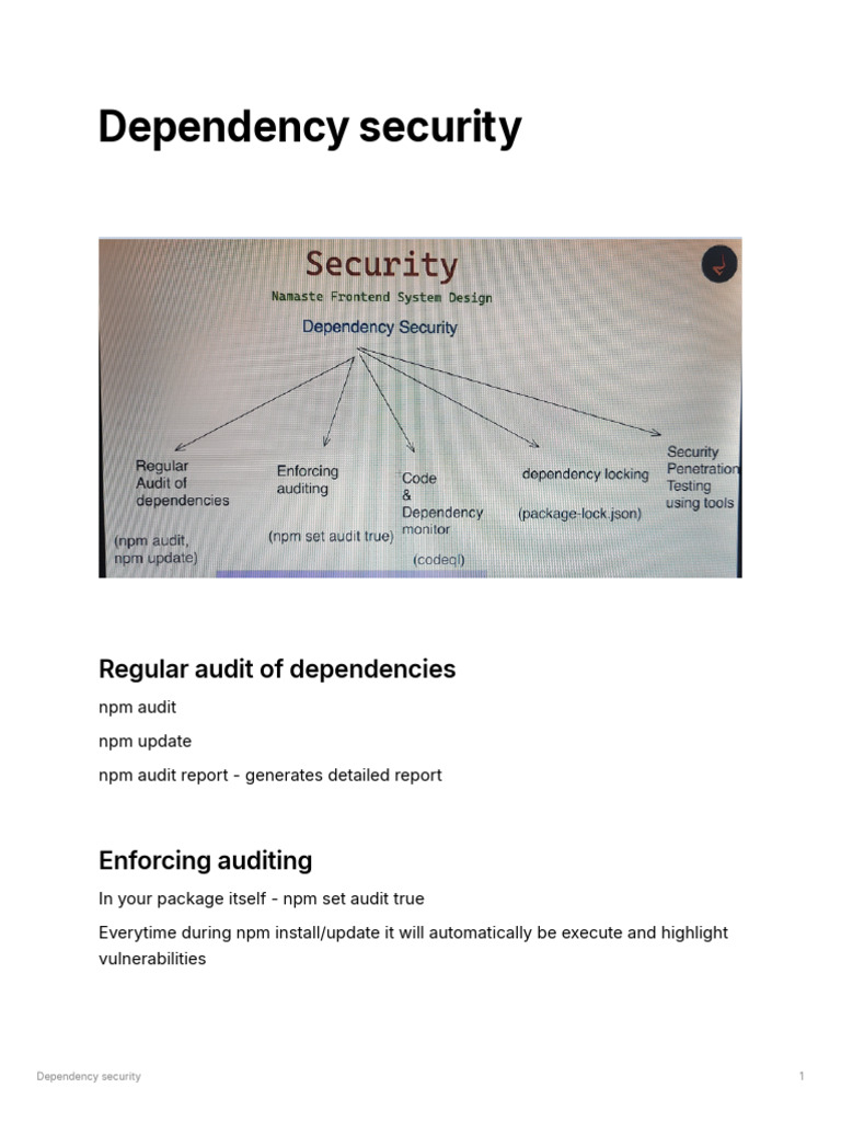 14.10. Dependency Security Notes | PDF