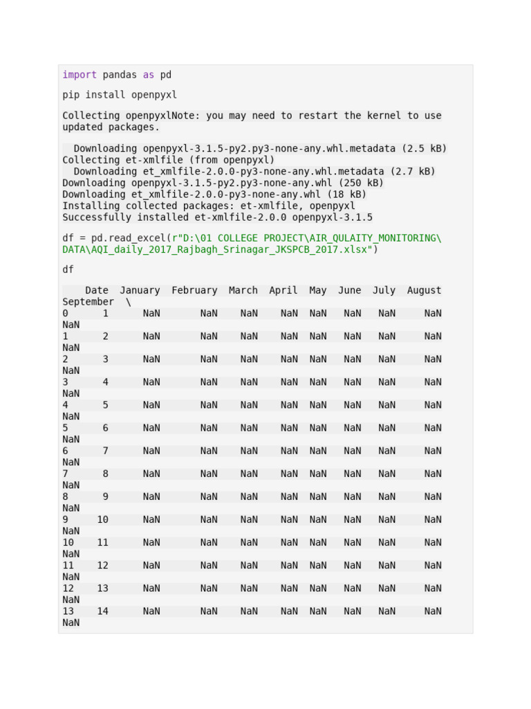 Import As: Pandas PD Pip Install Openpyxl | PDF
