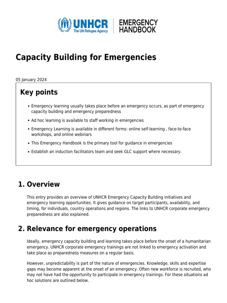 Emergency Capacity Building Overview | PDF | Emergency Management ...
