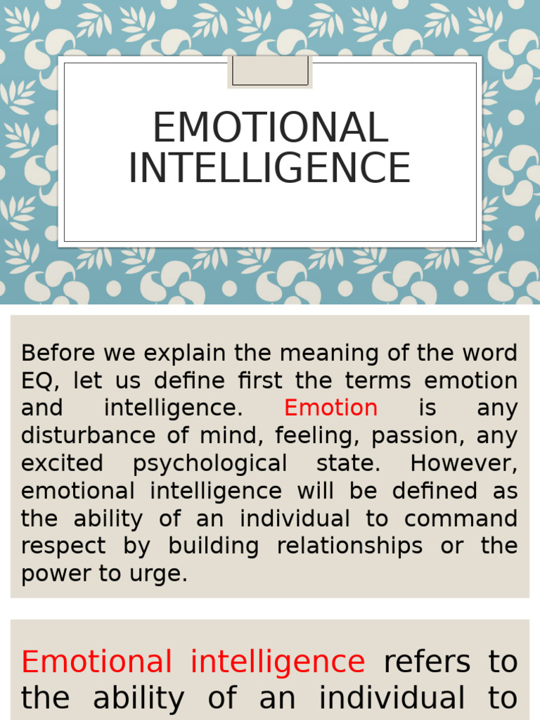 Understanding Emotional Intelligence (EQ) | PDF | Emotional ...