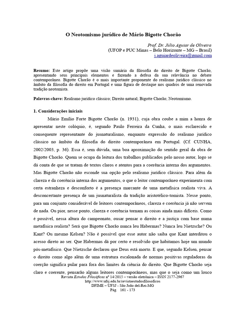 Neotomismo Jurídico de Bigotte Chorão | PDF | Amor | Justiça