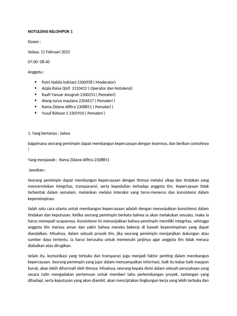 NOTULENSI KKO KELOMPOK 1 | PDF
