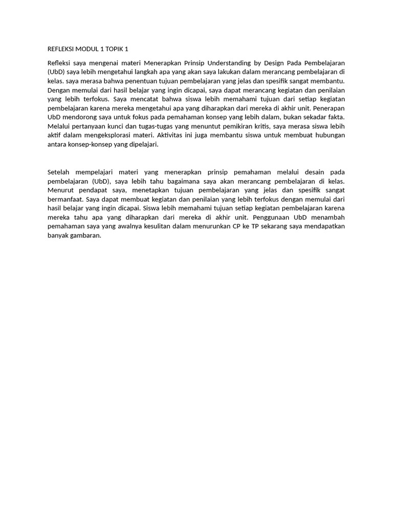 Refleksi Modul 1 Topik 1 | PDF