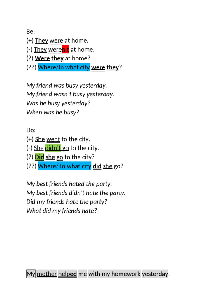English Grammar Question Forms Guide | PDF