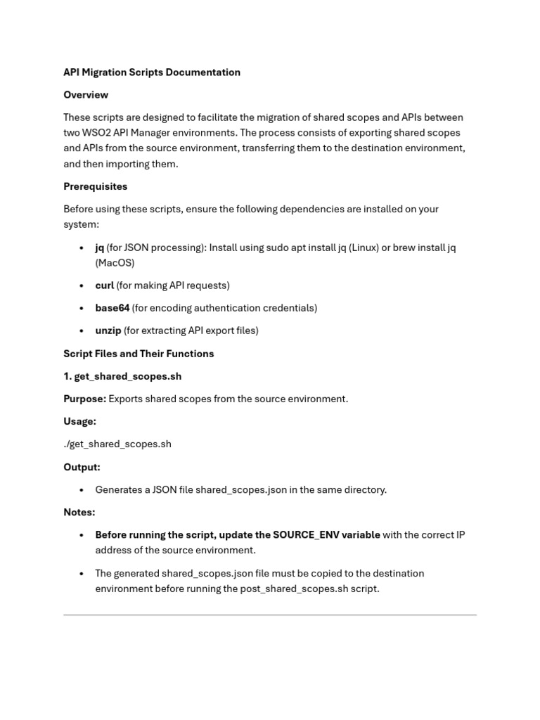 API Manager Migration Scripts Documentation | PDF | Zip (File Format) | System Software