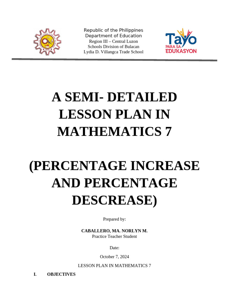 Increase And Decrease Pdf Percentage Weight