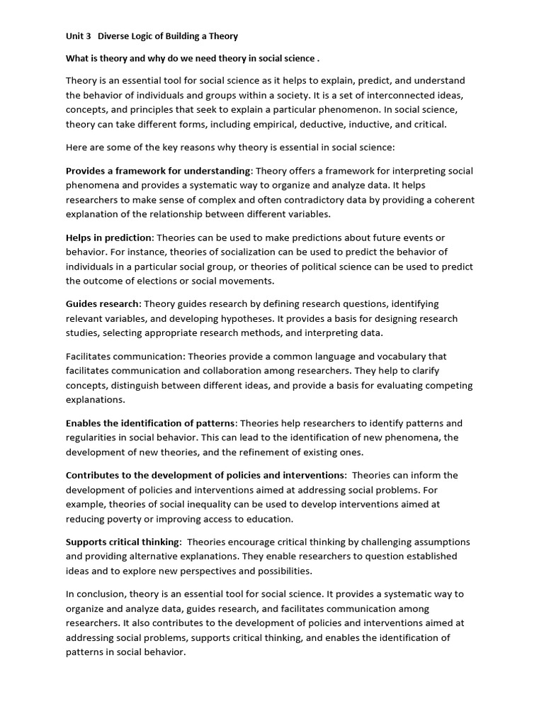 Unit 3 Diverse Logic of Building A Theory | PDF | Hypothesis | Theory