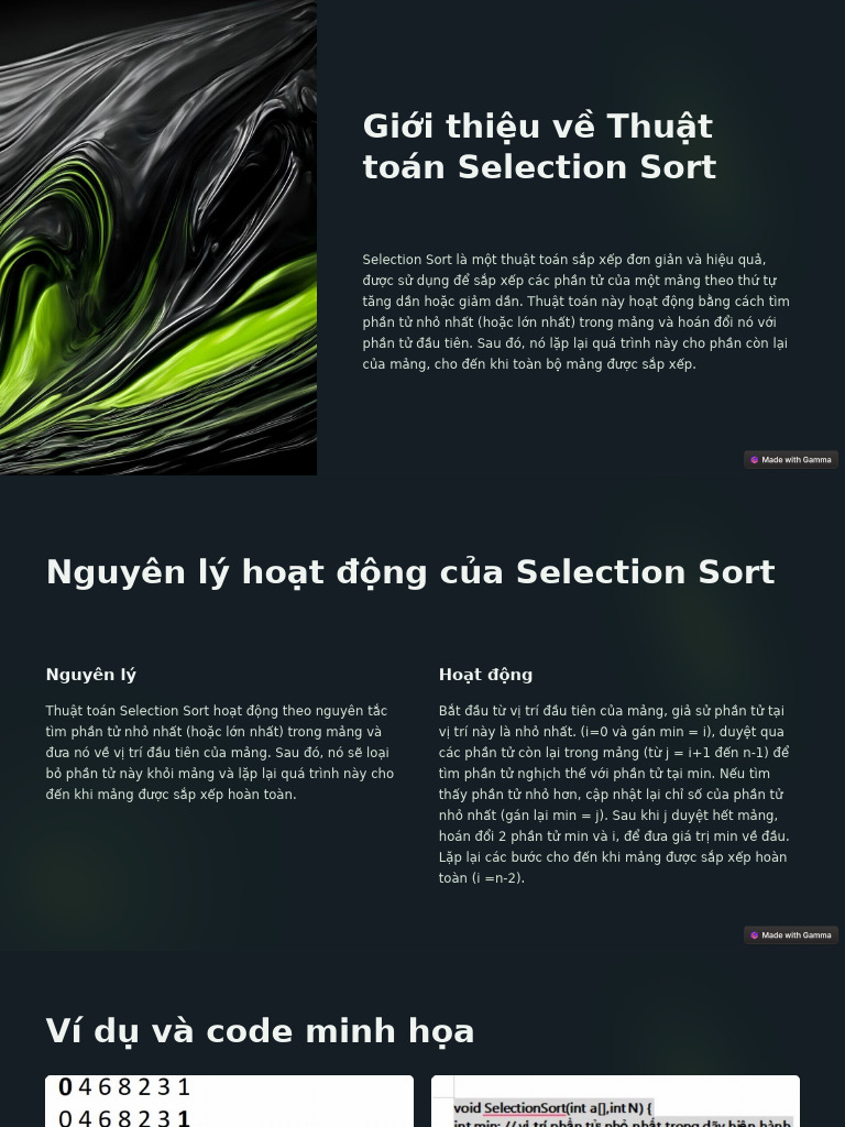 Gioi Thieu Ve Thuat Toan Selection Sort | PDF