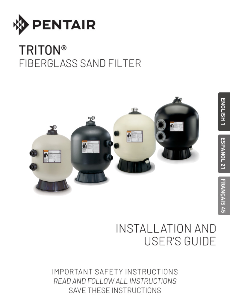 Triton Instructions English Spanish French | PDF | Filtration | Pump