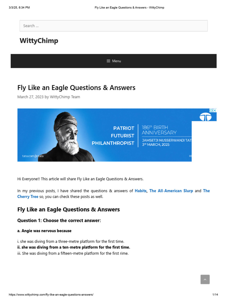 Fly Like an Eagle Q&A Guide | PDF