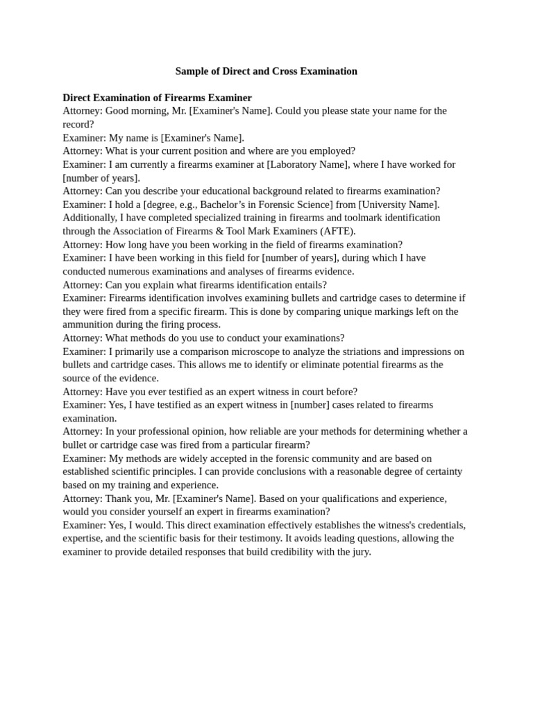 Sample-of-Direct-and-Cross-Examination | PDF | Expert Witness | Cognition