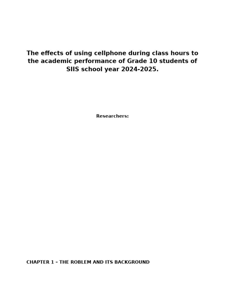 Impact of Cellphone Use on Grades | PDF | Cyberbullying | Mobile Phones