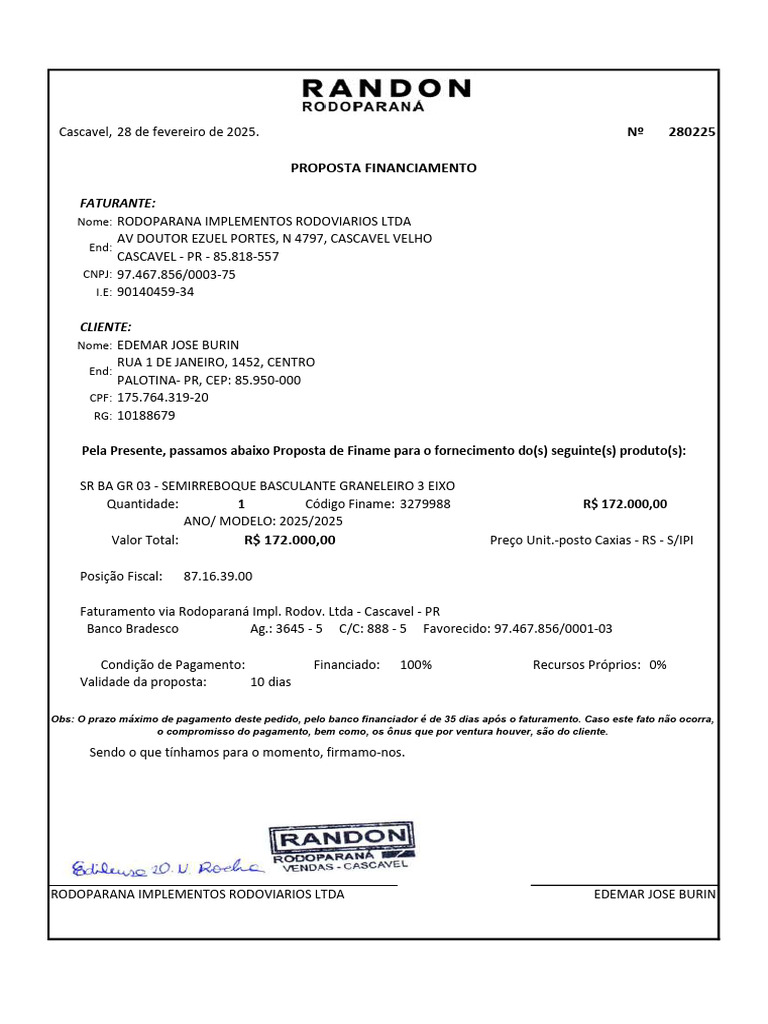 PROPOSTA EDEMAR JOSE BURIN (1) | PDF