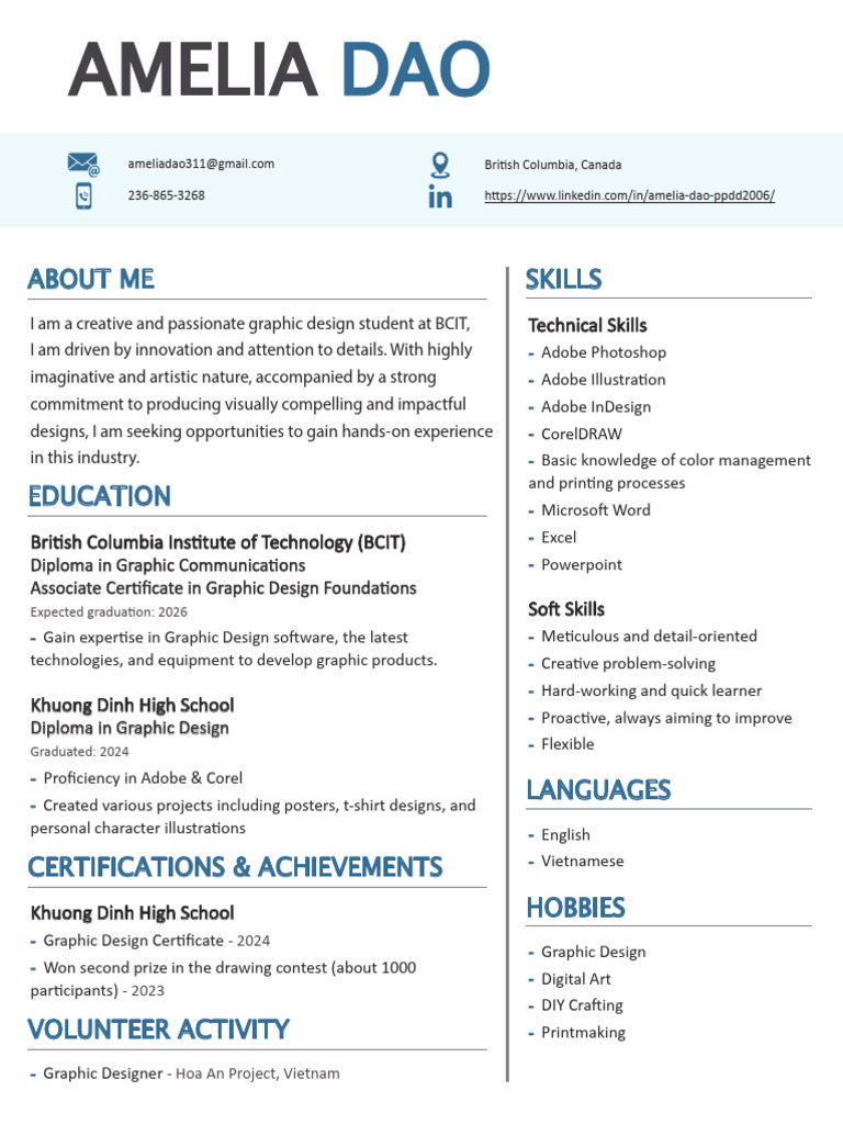 Amelia Resume | PDF | Graphic Design | Communication Design