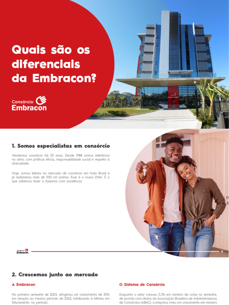 Diferenciais da Embracon no Consórcio | PDF | Consórcio | Brasil