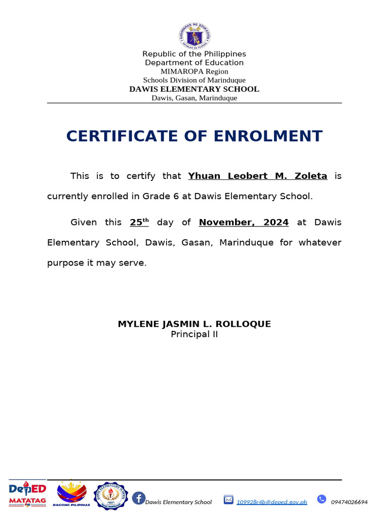 Certificate-of-Enrolment | PDF