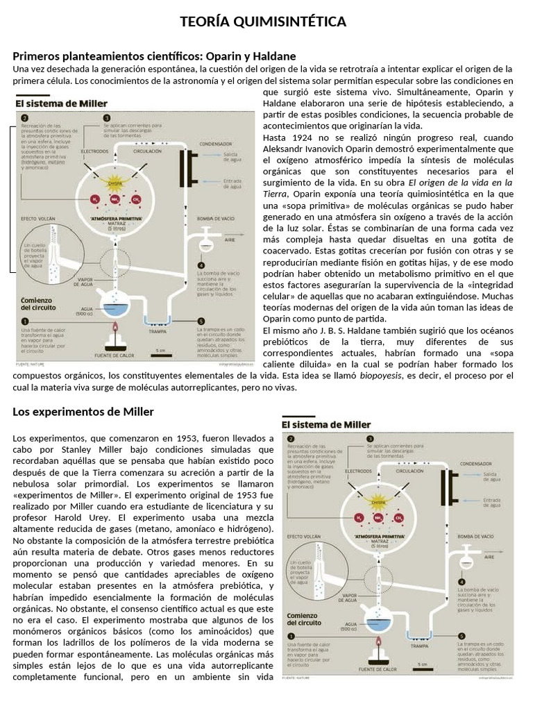 Teoría Quimisintética - Lectura Obligatoria | PDF | Abiogénesis ...