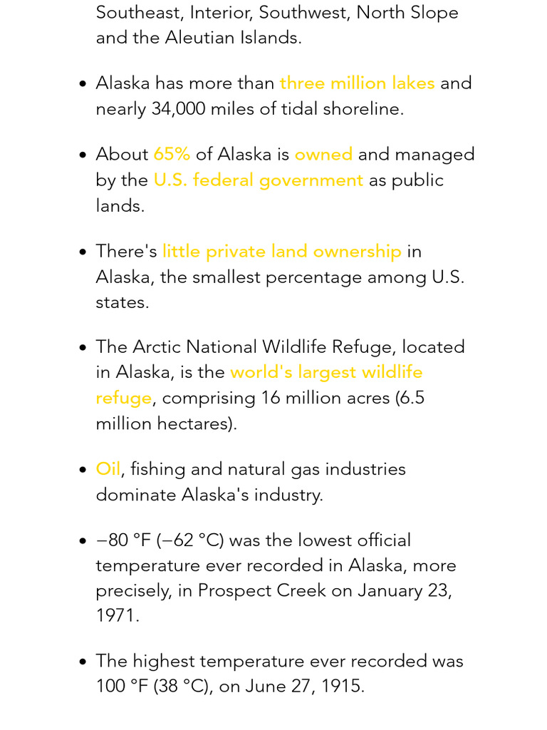 Alaska Facts - 25 Facts About Alaska - 03 - 04 | PDF