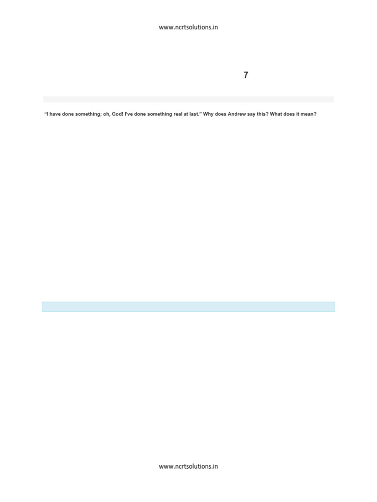 NCERT Solutions For Class 11 English Snapshots Chapter 7 | PDF | Physician