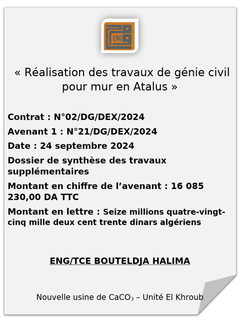 Travaux de génie civil à El Khroub | PDF
