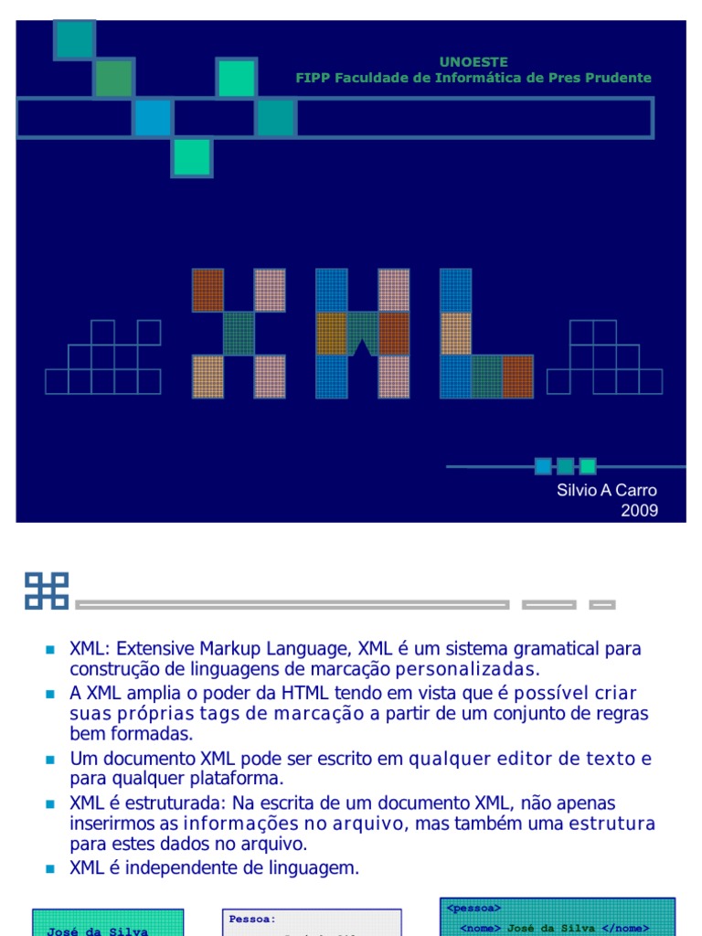Curso de XML Completo | PDF | XSLT | Persistência