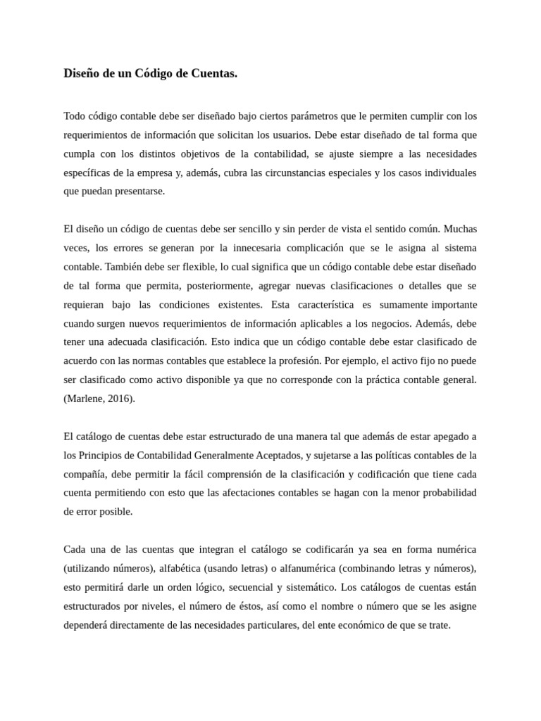 Diseño de un Código de Cuentas | PDF | Contabilidad