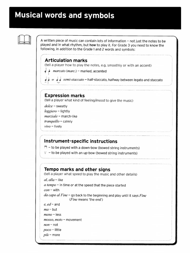 Musical Words To Learn G3 | PDF