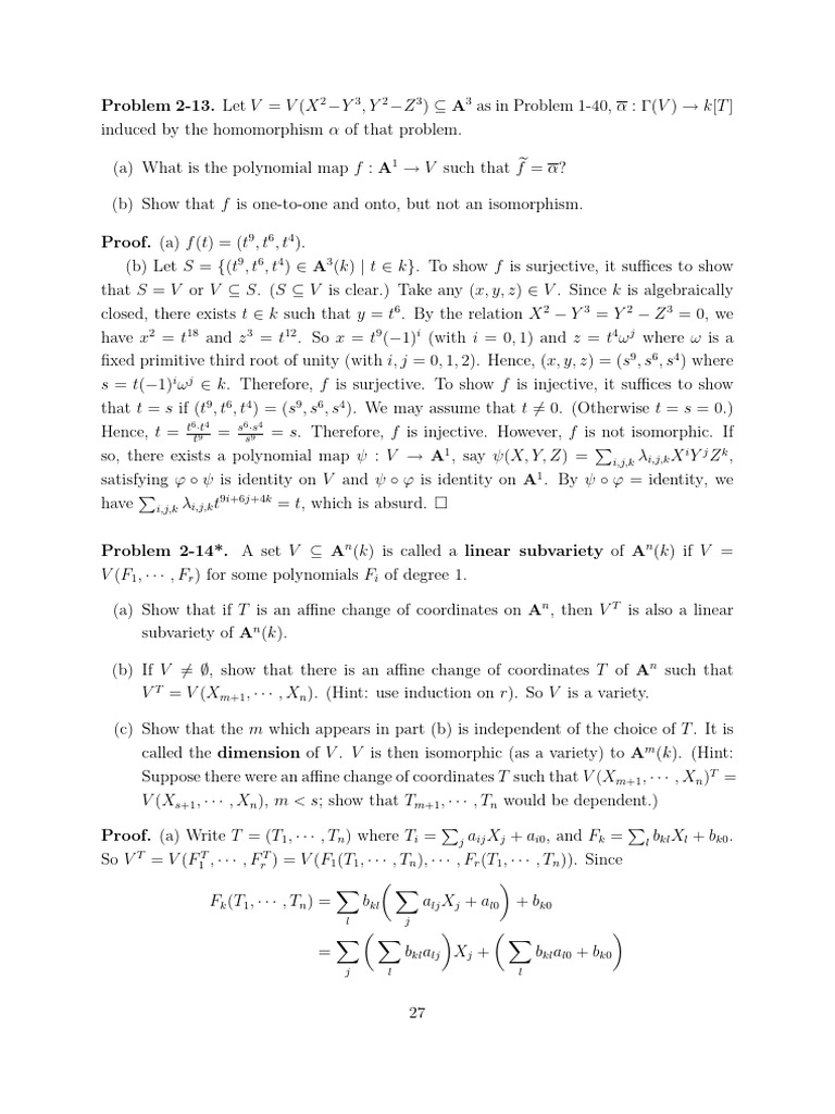 Meng-Gen, Tsai - Solution of An to Algebraic Geometry (2008) 27 | PDF | Algebraic Geometry ...