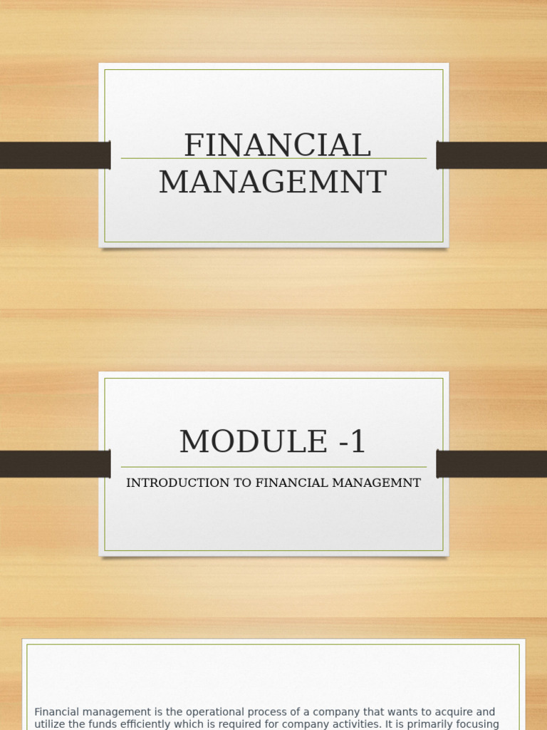 FM MBA II UNIT 1 | PDF | Financial Services | Economics