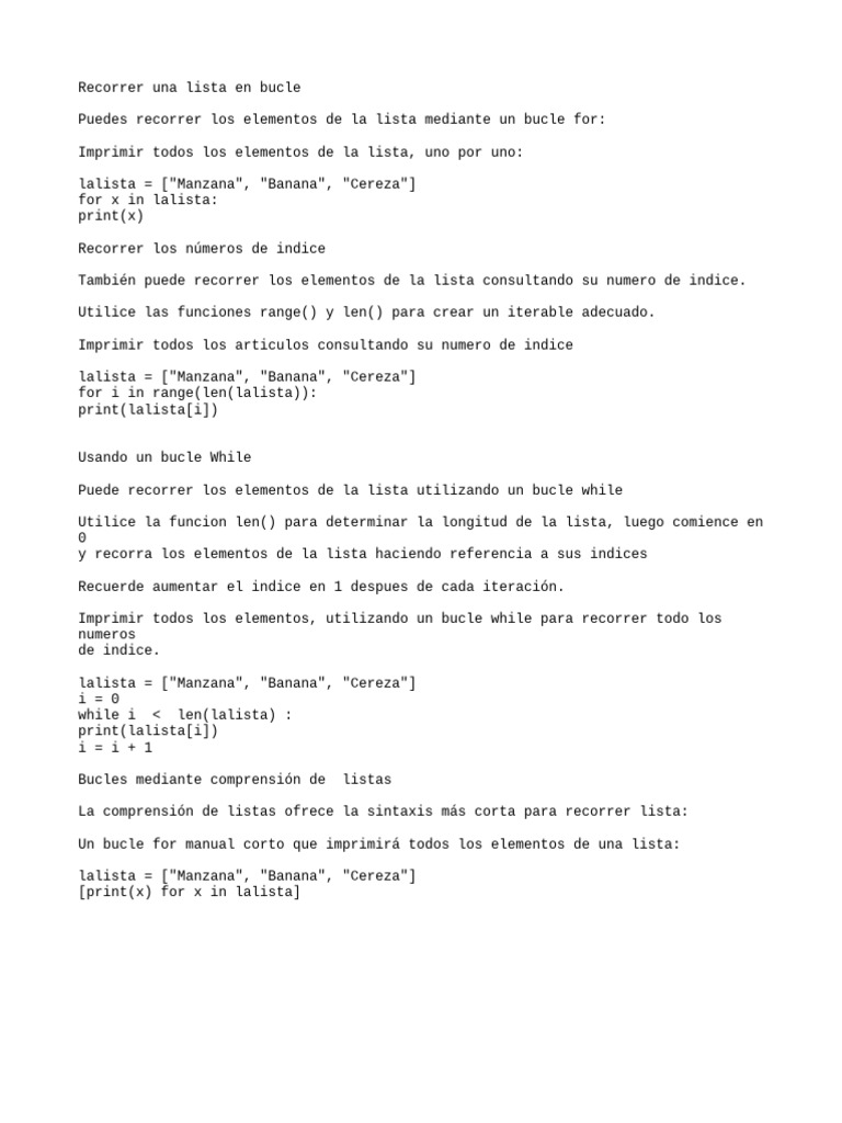 6.lista de Bucle | PDF