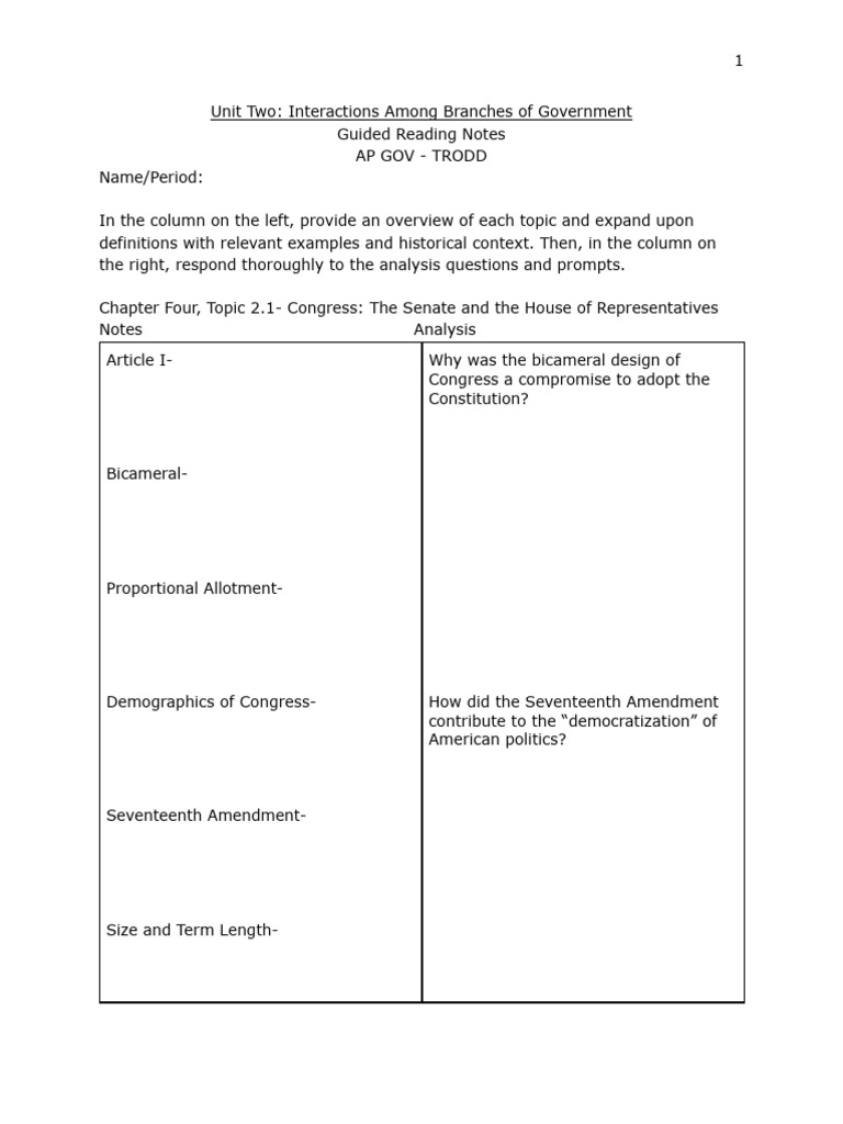 Unit 2 Guided Notes AMSCO | PDF | Precedent | Supreme Court Of The ...