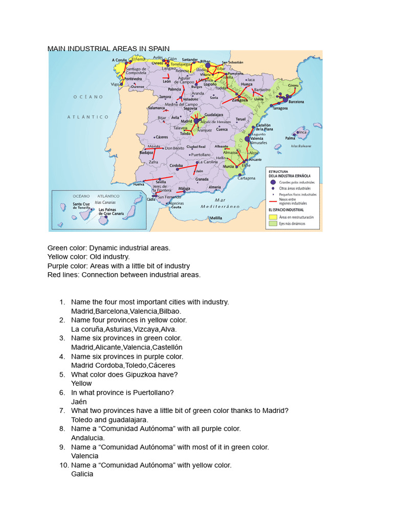 Main Industrial Areas in Spain | PDF