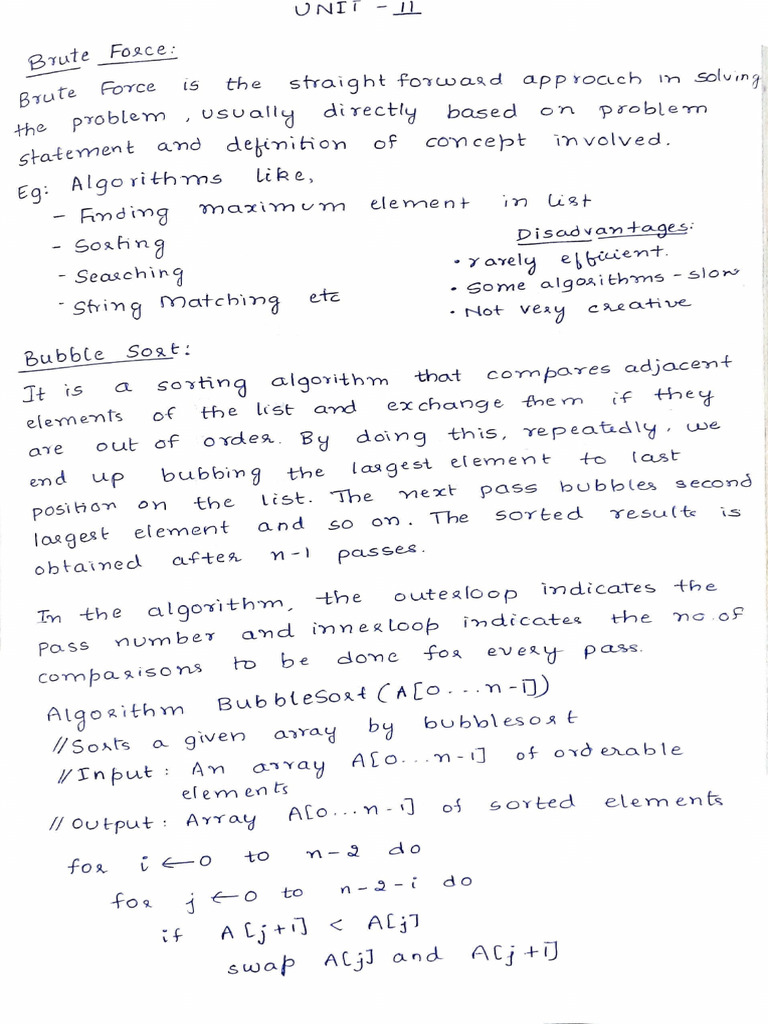 ??DAA Unit-1 - Chapter 3 | PDF