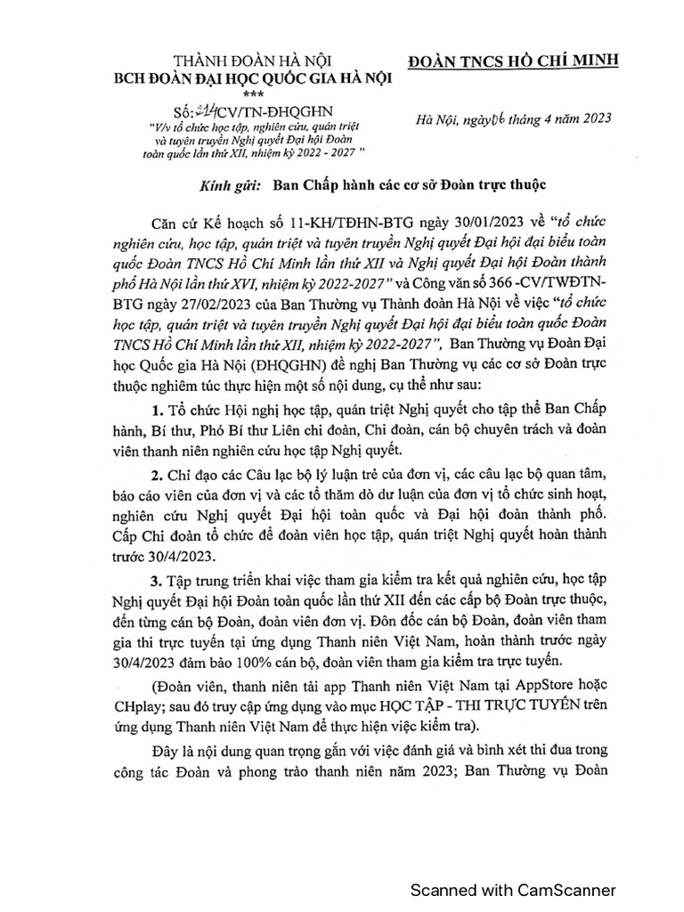 214.-CV-học-tập-quán-triệt-nghị-quyết | PDF