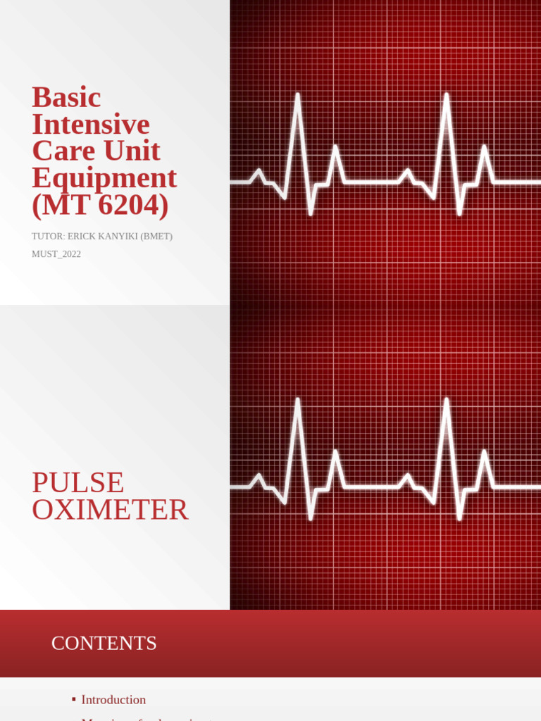 Pulse Oximeter: Function & Maintenance Guide | PDF | Hemoglobin