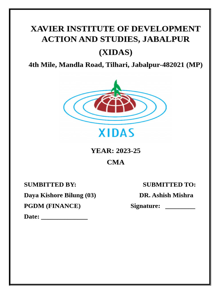 XIDAS PGDM Finance Program 2023-25 | PDF