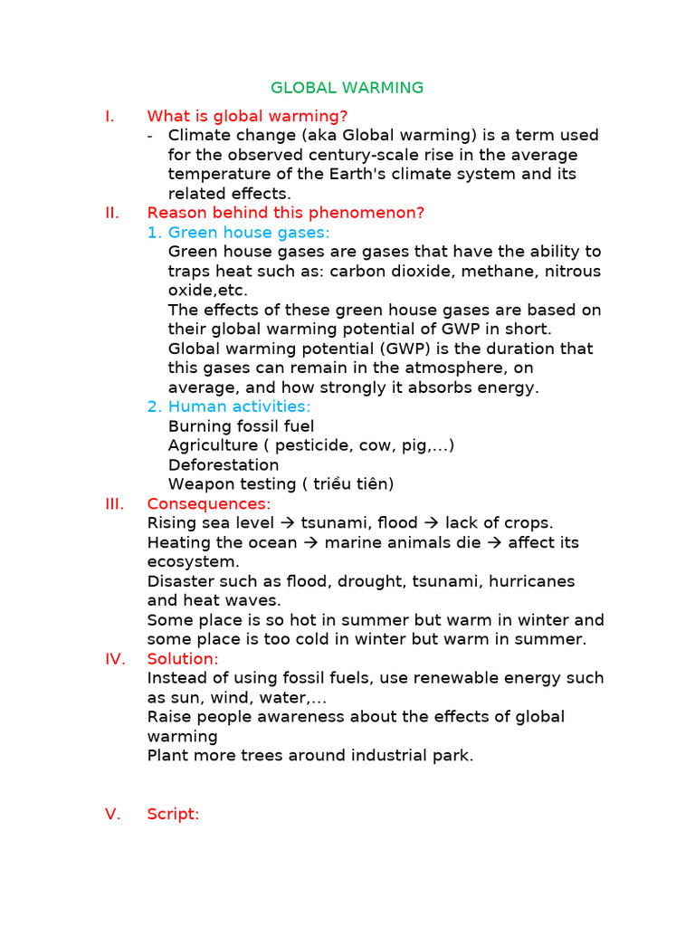 GLOBAL WARMING | PDF | Climate Change | Greenhouse Gas