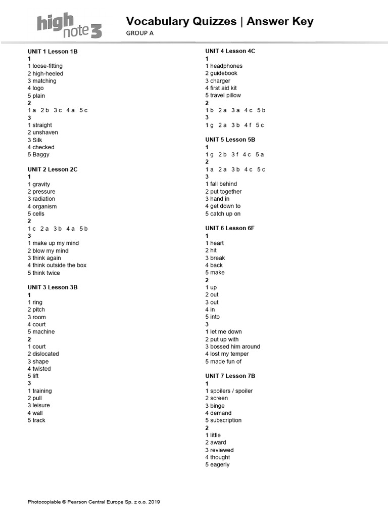 Vocabulary Quiz Answer Key Guide | PDF | Criminal Law