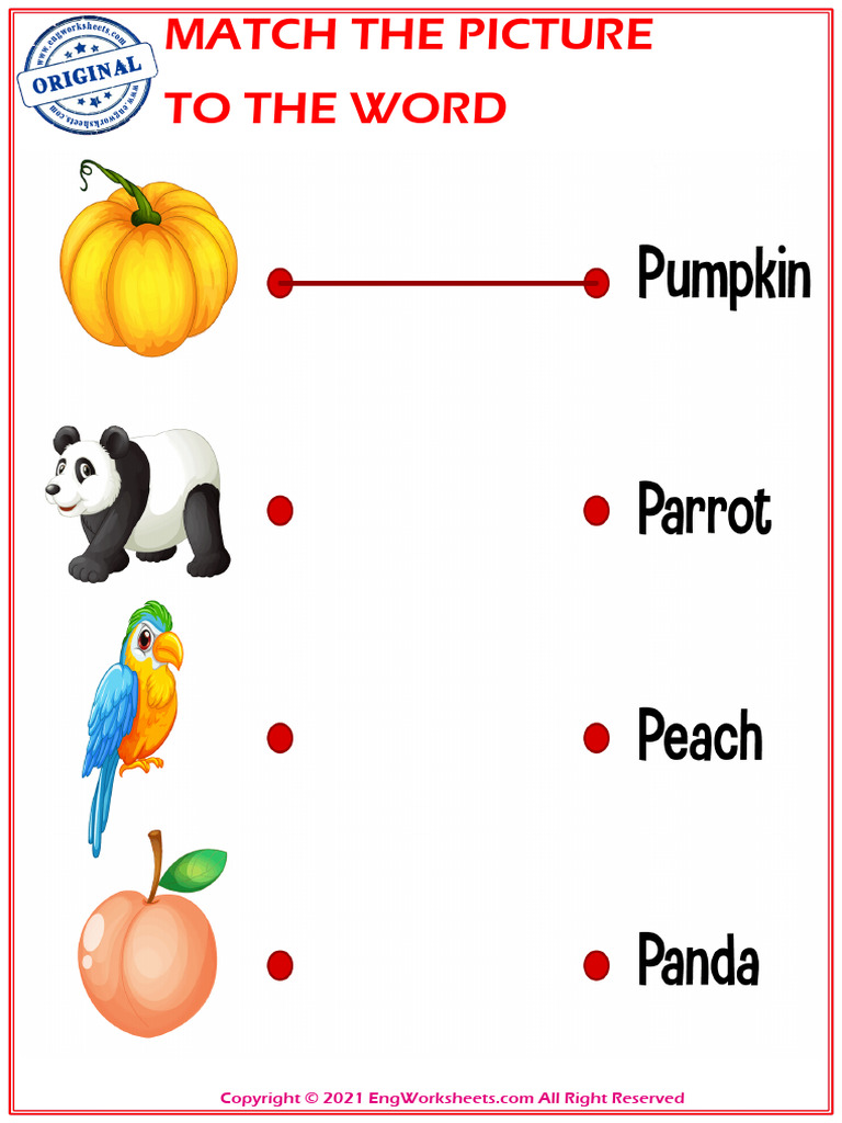 Picture-Word Matching Game | PDF
